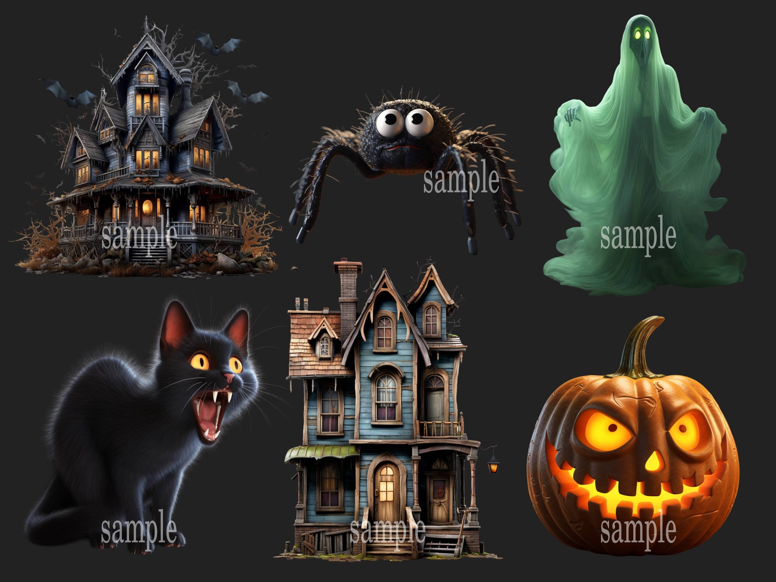 Haunted House Clipart Cute Halloween Clipart Creepy - Etsy