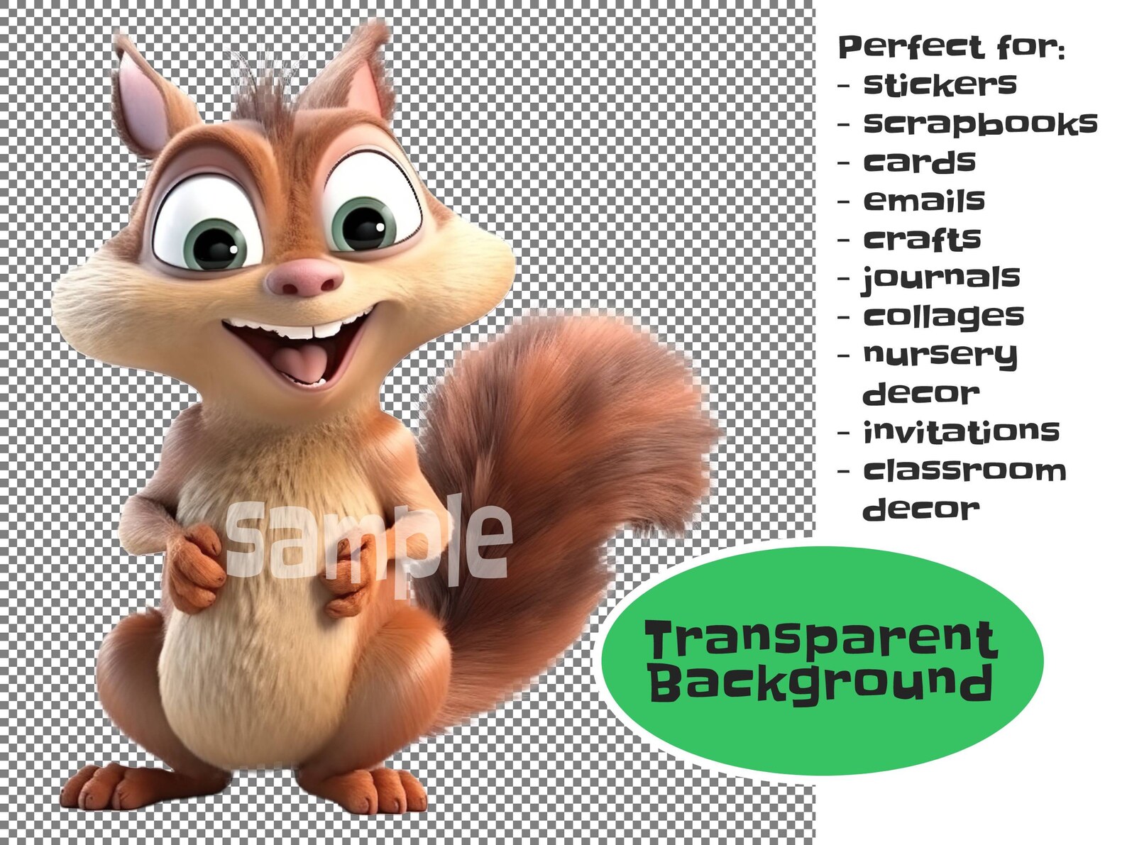 Squirrel Clipart Squirrel PNG Digital Graphic Designs for - Etsy