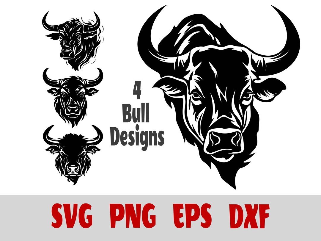 Bull Png, Bull Clipart, Bull Svg, Bull Head Clipart, Bull Head DXF, Cow ...