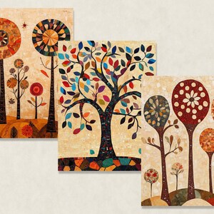 Whimsical Tree Clipart: Folk Art Designs (JPG Digital Download) - Etsy