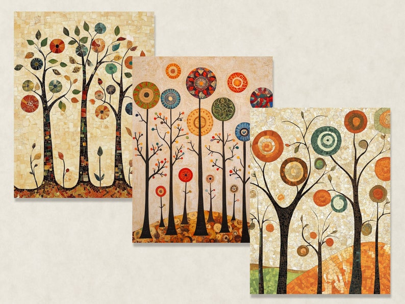 Whimsical Tree Clipart: Folk Art Designs (JPG Digital Download) - Etsy