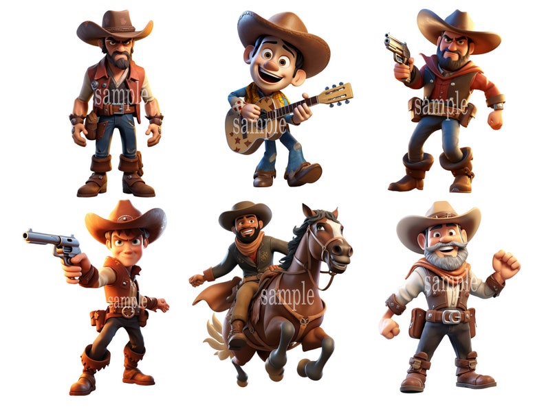 Wild West Cowboy Clipart Bundle: Desert Graphic Designs (PNG) - Etsy