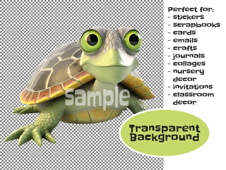 Turtle Clipart, Turtle PNG, Graphic Designs for Crafts and Decor, PNF ...