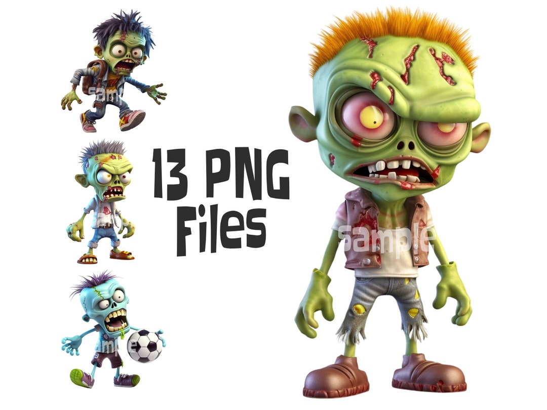 Creepy Zombie Clipart: Horror PNG Designs (digital Download) - Etsy
