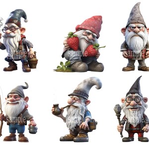 Fantasy Gnome Clipart Bundle: 30 PNG Garden Graphics (digital Download ...