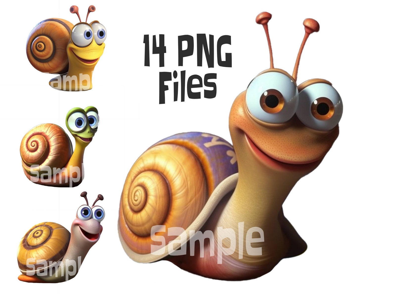 Cute Snail Clipart Snail PNG Clipart Collection Colorful - Etsy UK