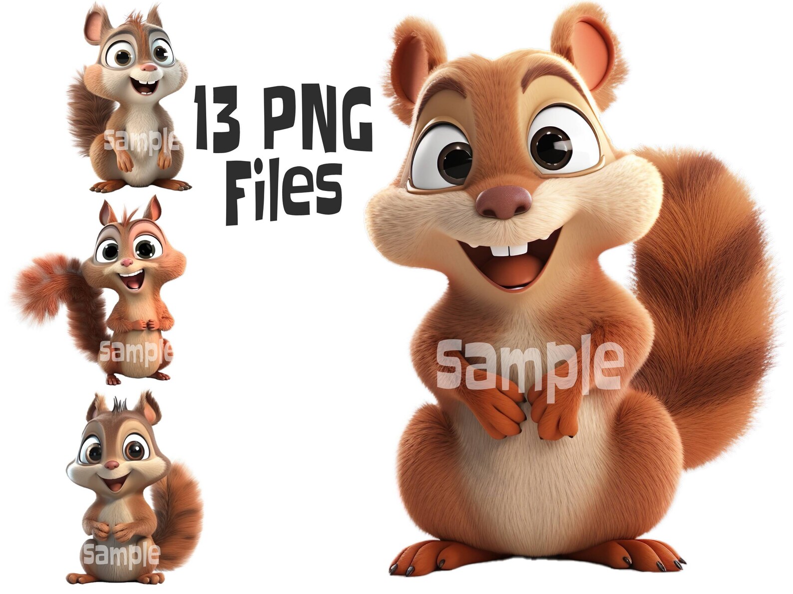Squirrel Clipart Squirrel PNG Digital Graphic Designs for - Etsy