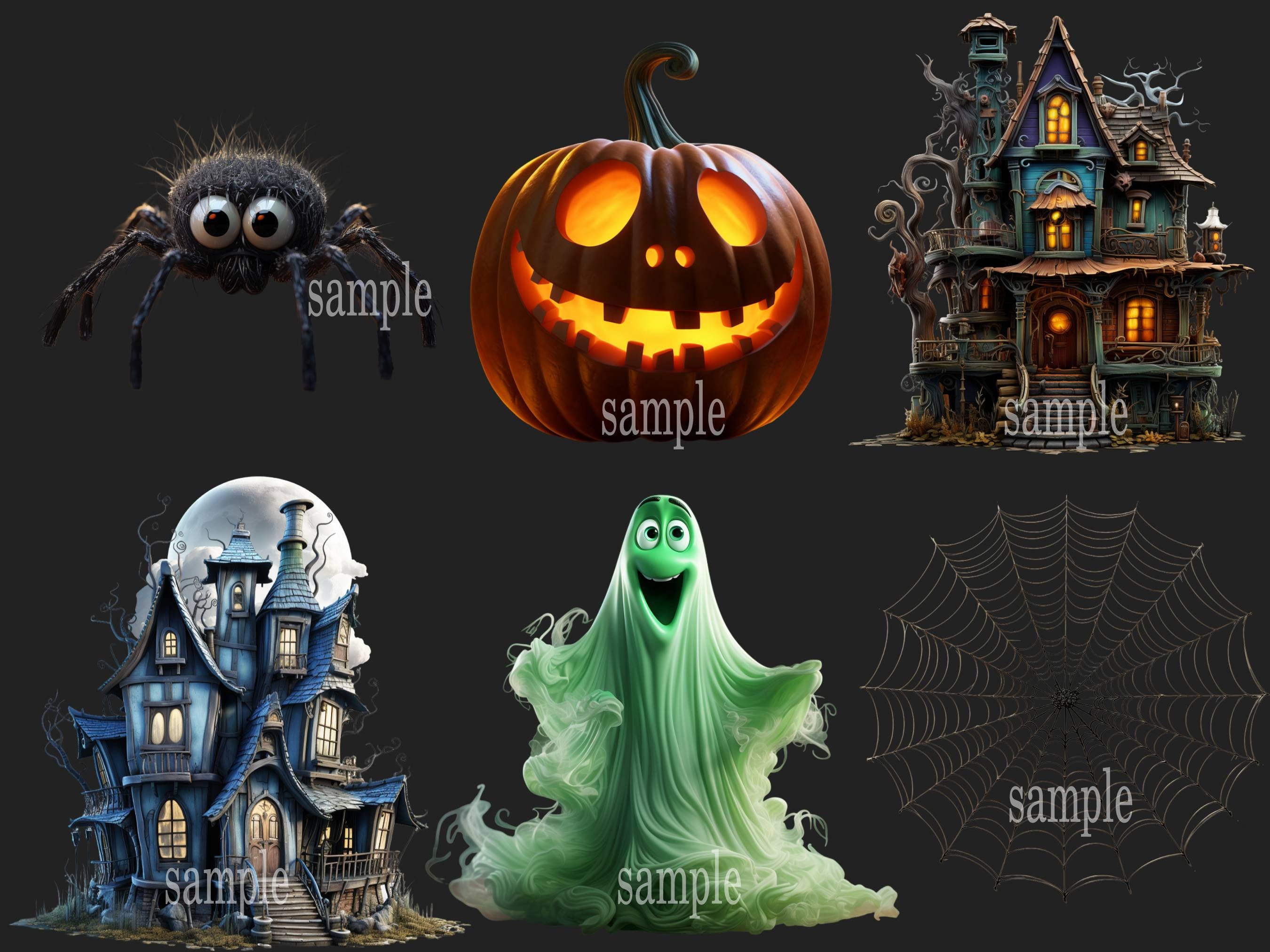 Haunted House Clipart Cute Halloween Clipart Creepy - Etsy