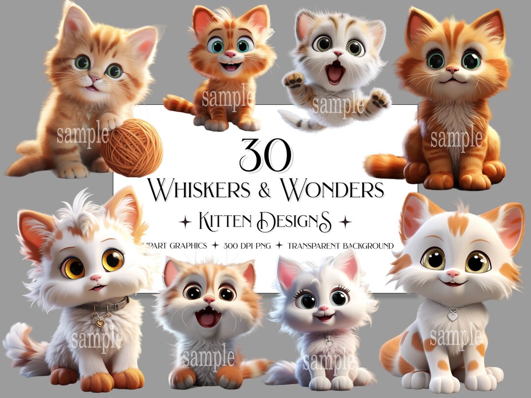 Adorable Kitten Clipart, Cute Kitten Clipart, Cute Kitty Clipart, Cute ...