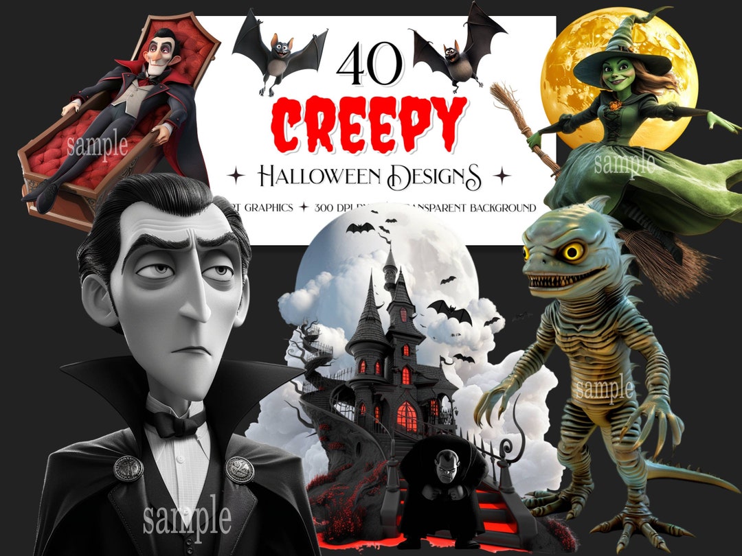 Creepy Halloween Clipart, Cute Halloween Clipart, Haunted House Clipart ...