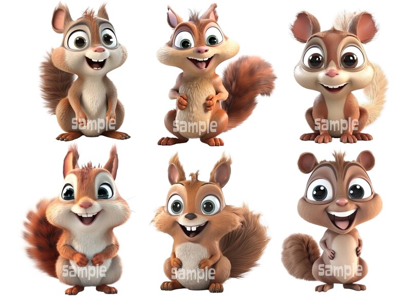 Squirrel Clipart Squirrel PNG Digital Graphic Designs for - Etsy