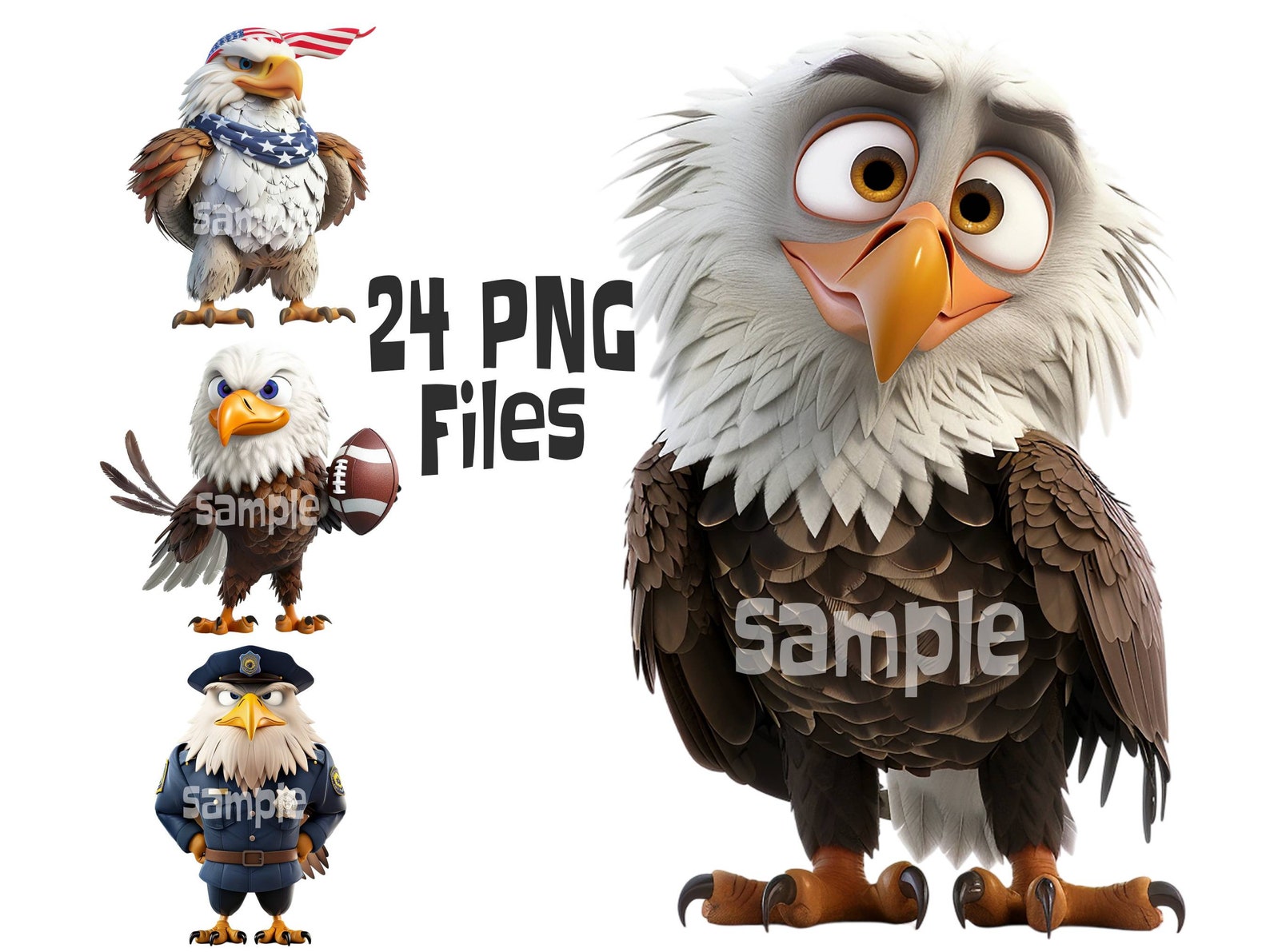 Patriotic Eagle Clipart, Funny Eagle PNG , American Eagle Clipart, Bald ...