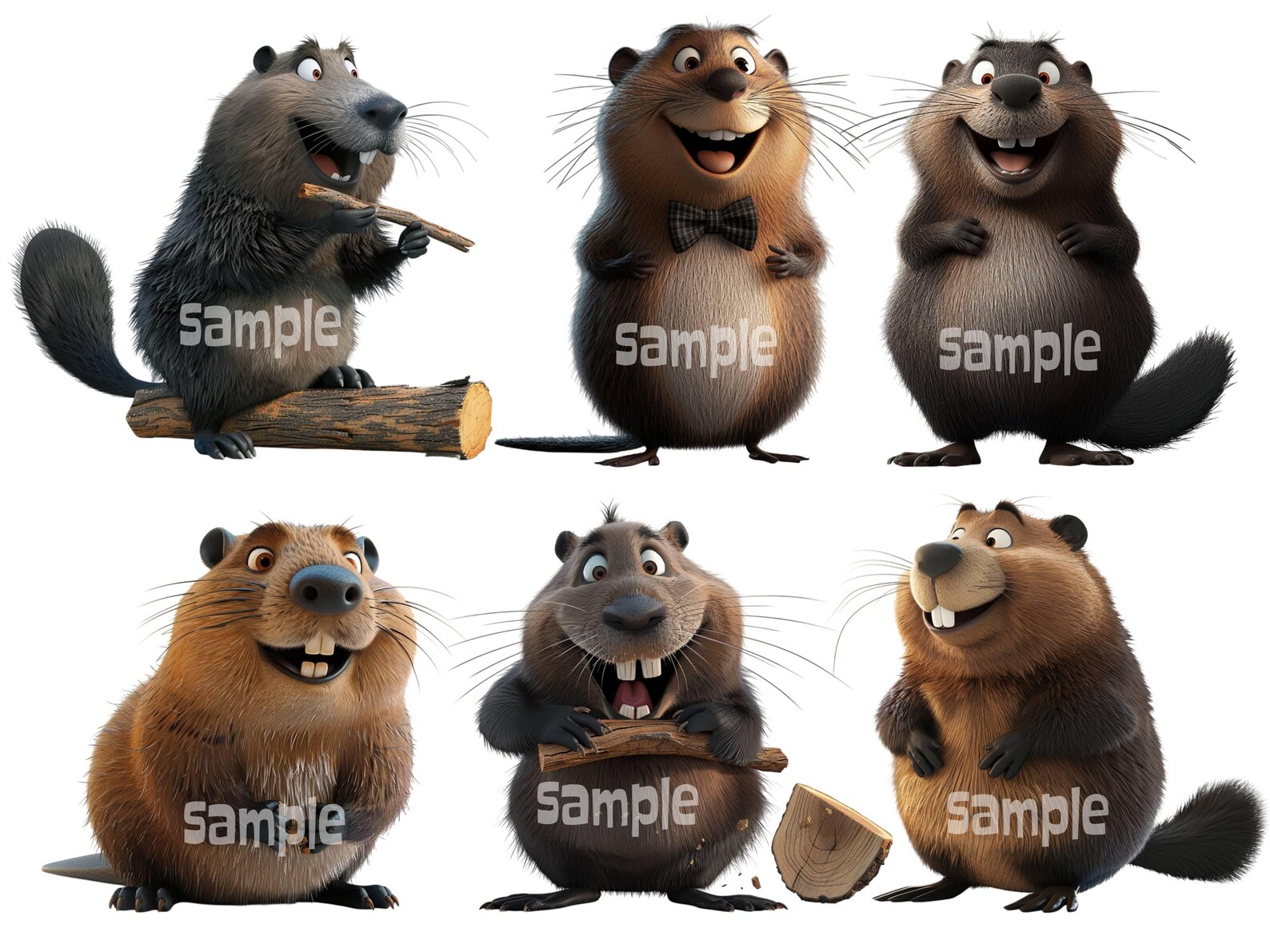 Cute Beaver Clipart Bundle, Funny Woodland PNG (digital Download) - Etsy