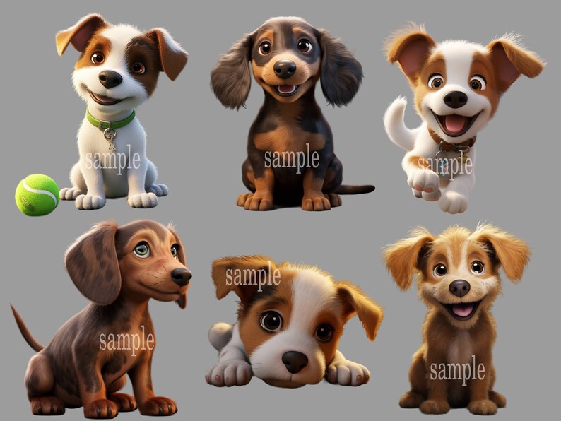 Playful Puppy Clipart Bundle, Dog PNG Graphics (digital Download) - Etsy