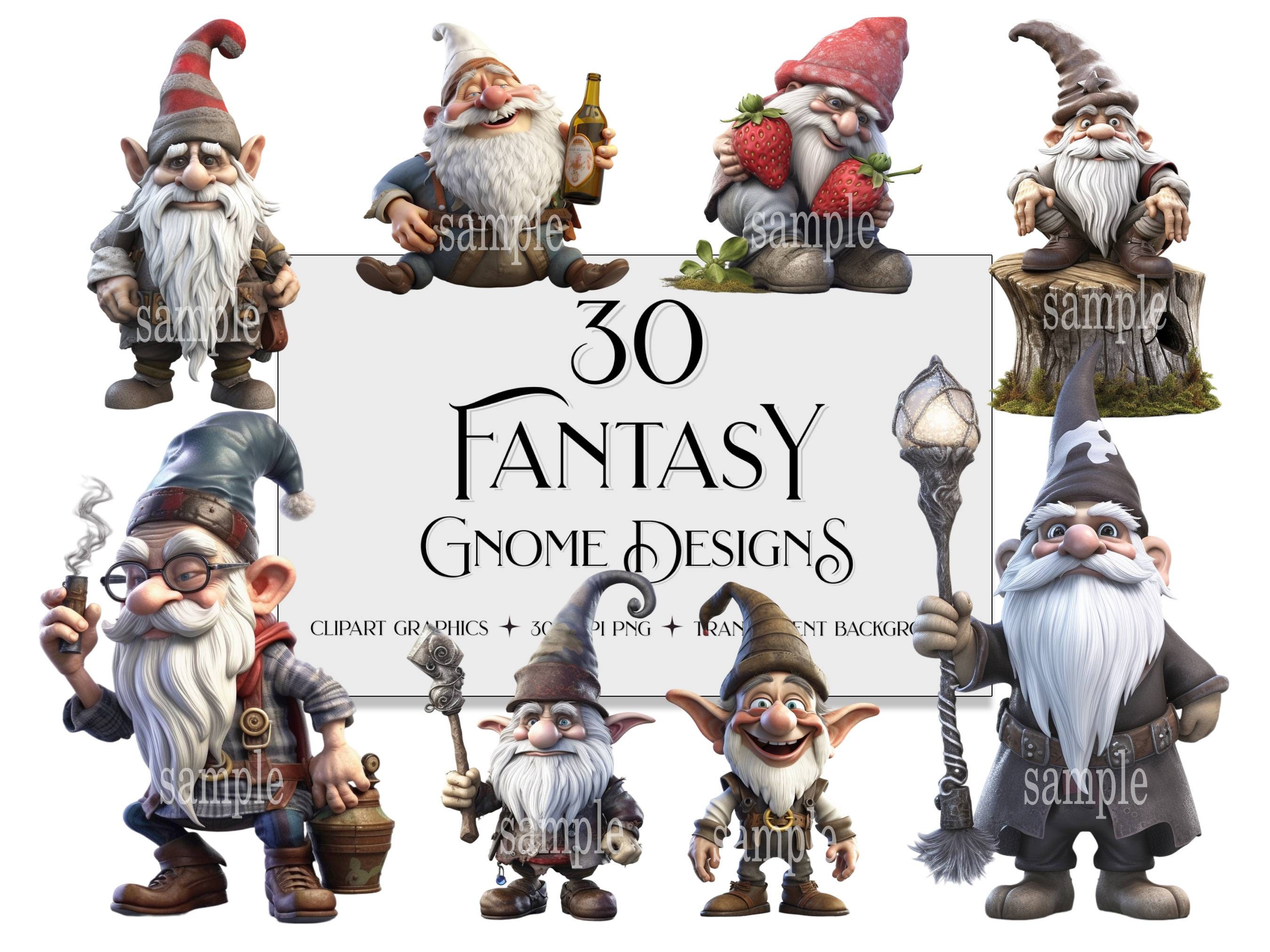 Gnome Clipart Bundle Collection, Garden Gnome Clipart, Gnome PNG, Gnome ...