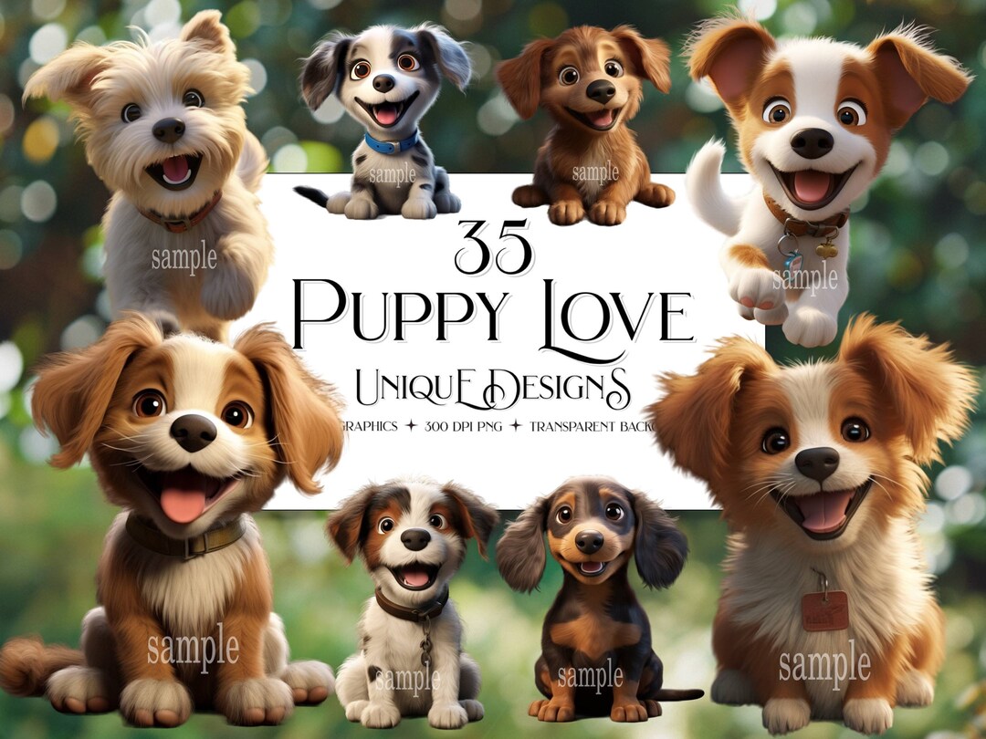 Cute Puppy Clipart, Friendly Puppy Clipart, Family Dog Clipart, Playful ...