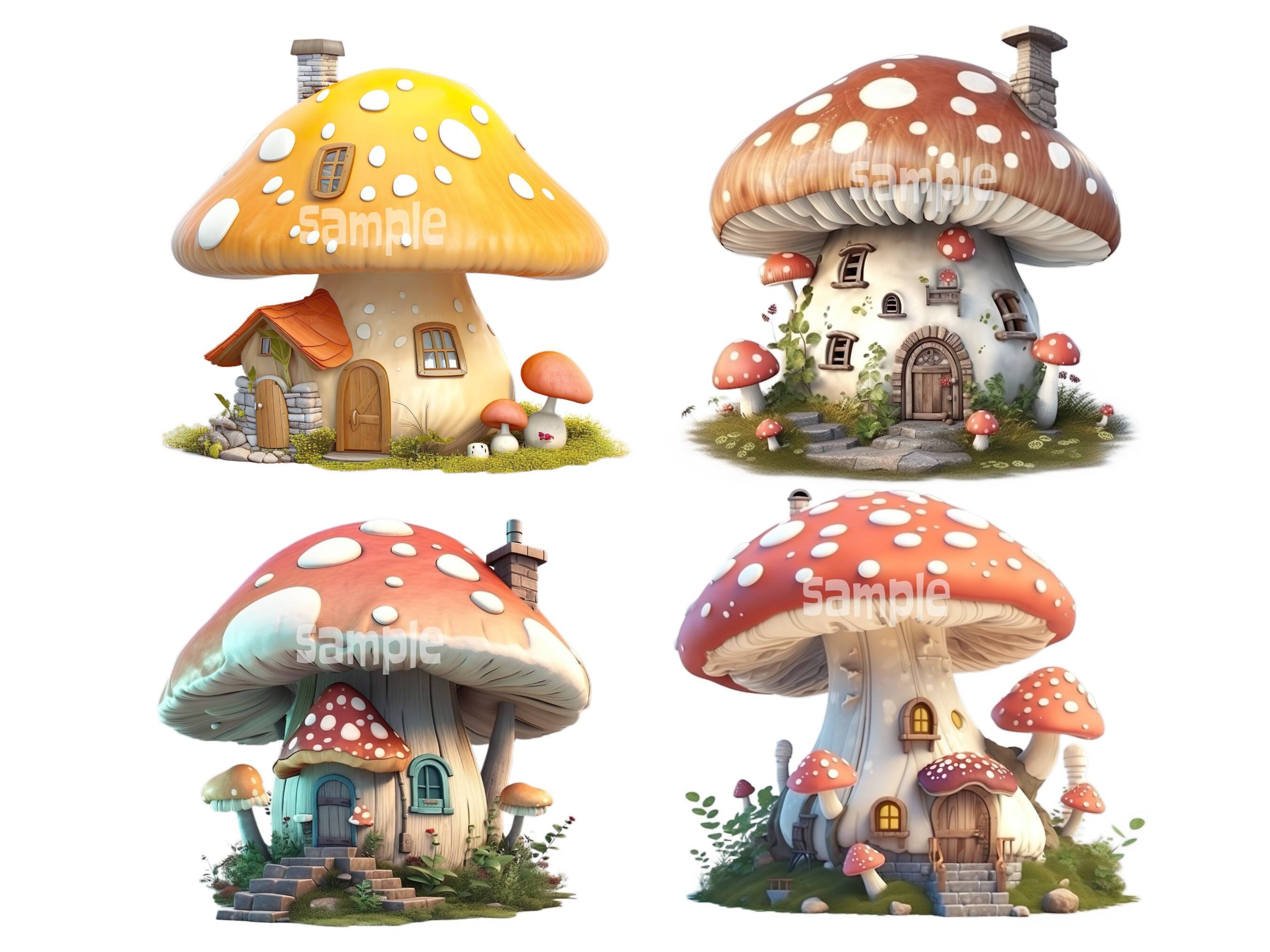 Fairy Mushroom House Clipart Colorful Mushroom House Clipart - Etsy