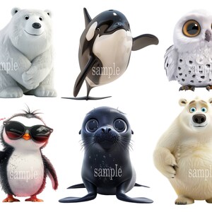 Arctic Friend Clipart, Cute Artic Animal Clipart, Cute Polar Bear ...