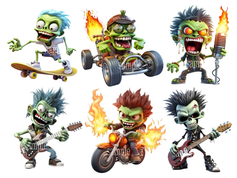Extreme Zombie Clipart Zombie Clipart Creepy Clipart - Etsy