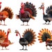 Cute Turkey Clipart, Funny Turkey PNG, Thanksgiving Theme PNG, Autumn ...