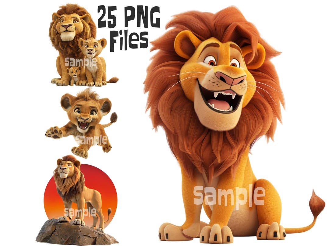 Cute Lion Clipart, Lion Clipart, African Lion Clipart, Safari Lion ...