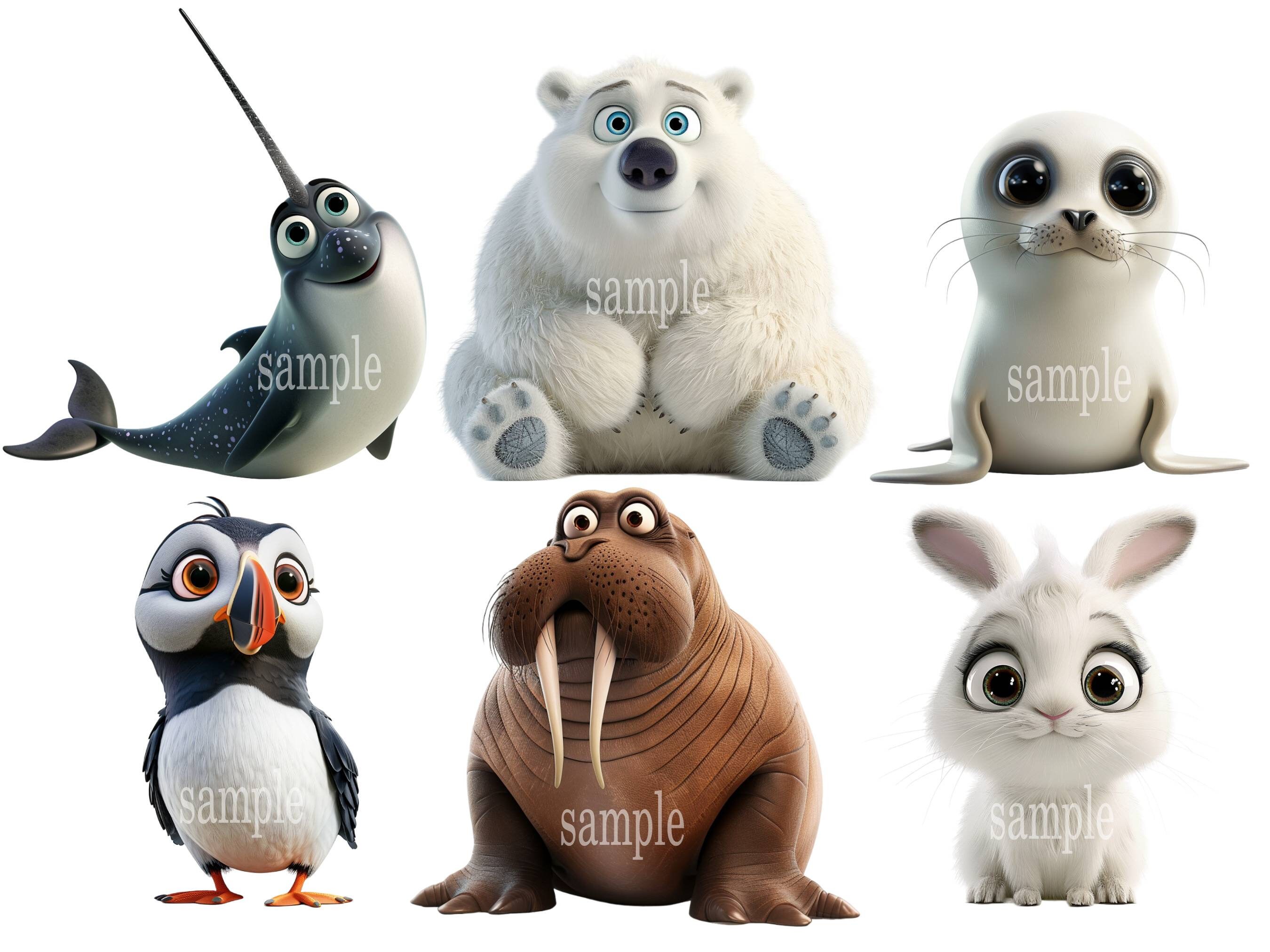 Arctic Animal Clipart Bundle, Winter PNG Graphics - Etsy