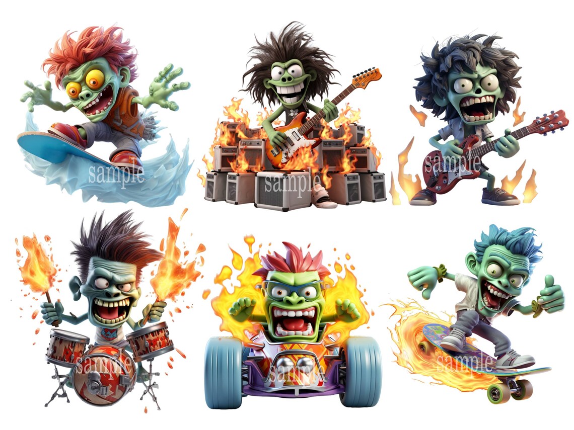 Extreme Zombie Clipart Zombie Clipart Creepy Clipart - Etsy