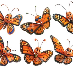 Monarch Butterfly Clipart Bundle: Flying Butterfly Designs (PNG) - Etsy