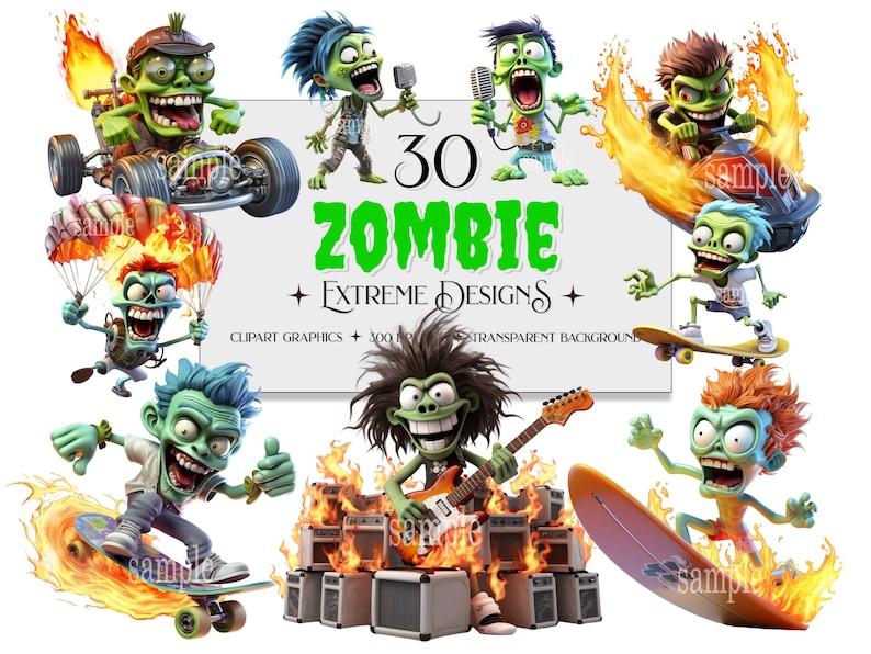 Extreme Zombie Clipart, Zombie Clipart, Creepy Clipart, Creepy Zombie ...