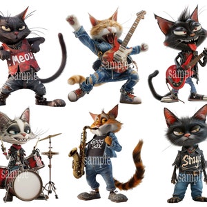 Rocking Cat Clipart Collection, 30 PNG Images, Transparent Backgrounds ...