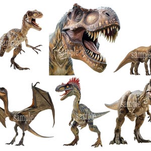 Dinosaur Clipart Set: 40 PNG Dino Graphics, T-rex & Triceratops ...