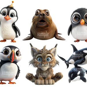 Arctic Friend Clipart, Cute Artic Animal Clipart, Cute Polar Bear ...