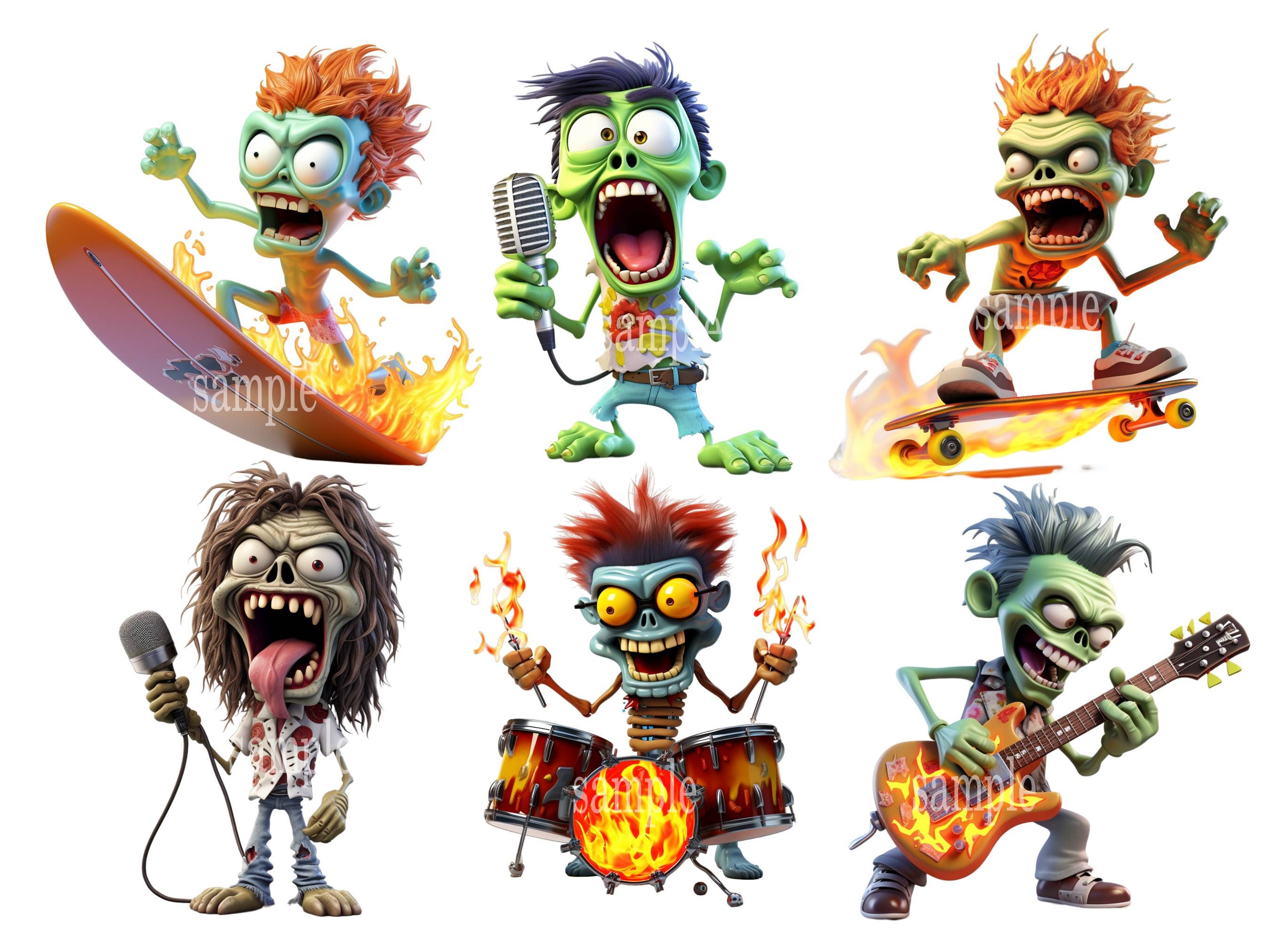 Extreme Zombie Clipart Zombie Clipart Creepy Clipart Creepy - Etsy