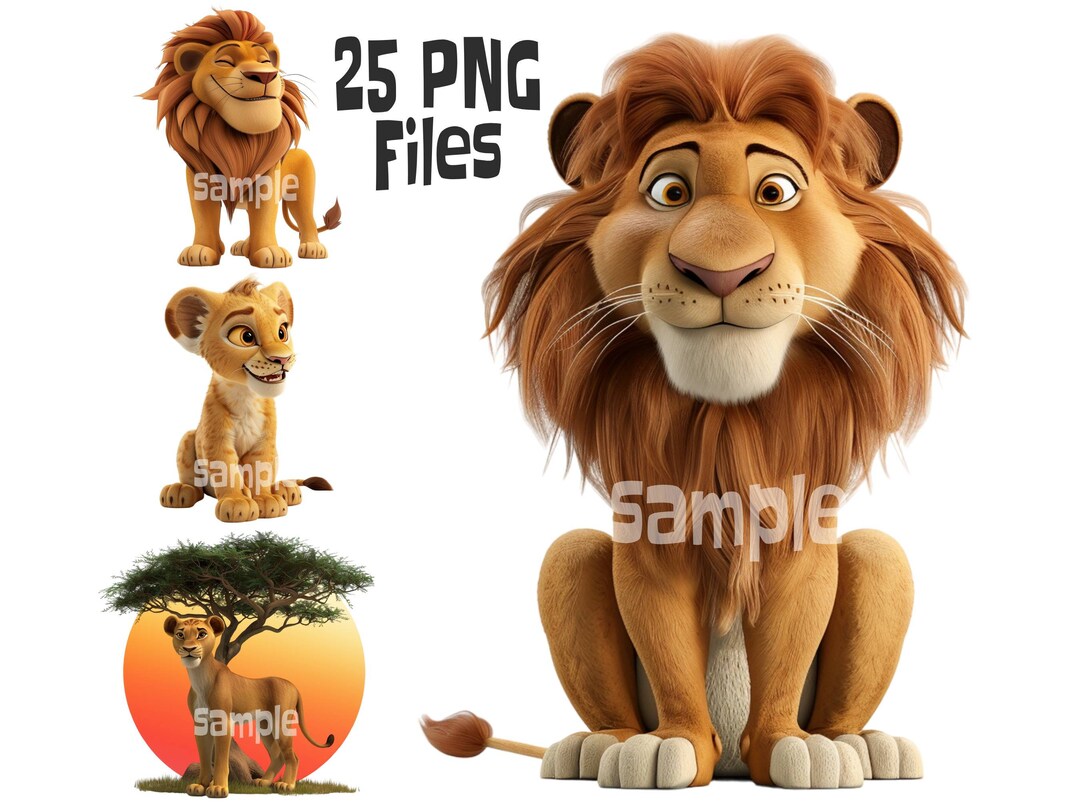 Cute Lion Clipart, Lion Clipart, African Lion Clipart, Safari Lion ...