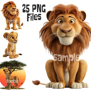 Cute Lion Clipart, Lion Clipart, African Lion Clipart, Safari Lion ...