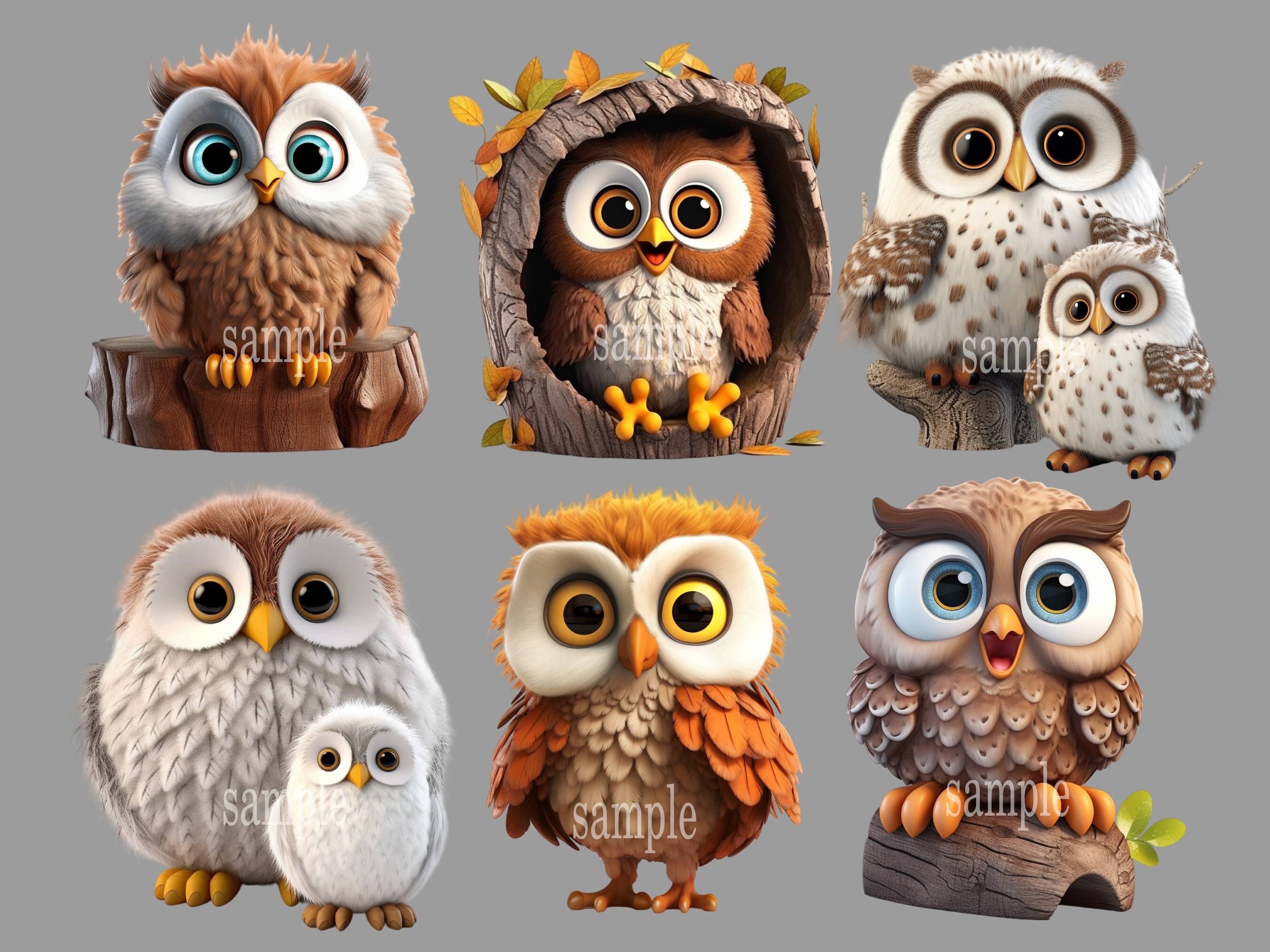 Whimsical Woodland Owl Clipart Cute Woodland Owl PNG - Etsy