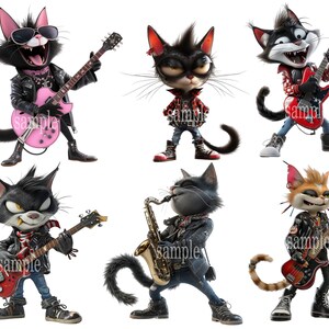 Rocking Cat Clipart Collection, 30 PNG Images, Transparent Backgrounds ...