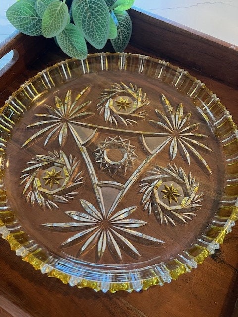 RARE FIND: Walther Crystal Glass Large Cake Platter - Etsy