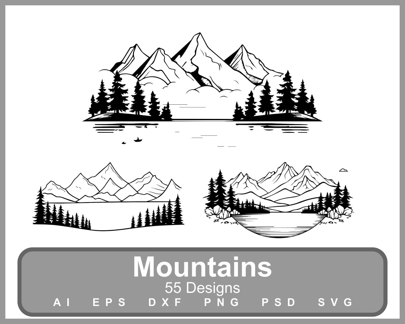 Mountains Themed SVG Collection, Adventure, Forest, Camping and Svgs ...