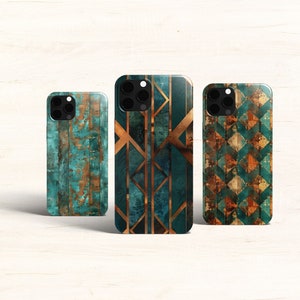 Teal and Copper Grunge Digital Papers, Distressed Seamless Patterns ...