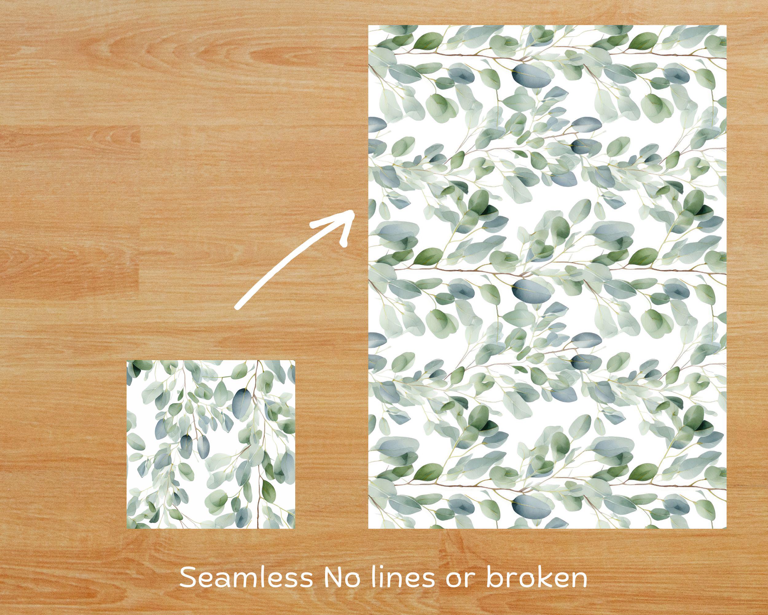 Watercolor Eucalyptus Leaves Digital Papers, Eucalyptus Leaves Seamless ...