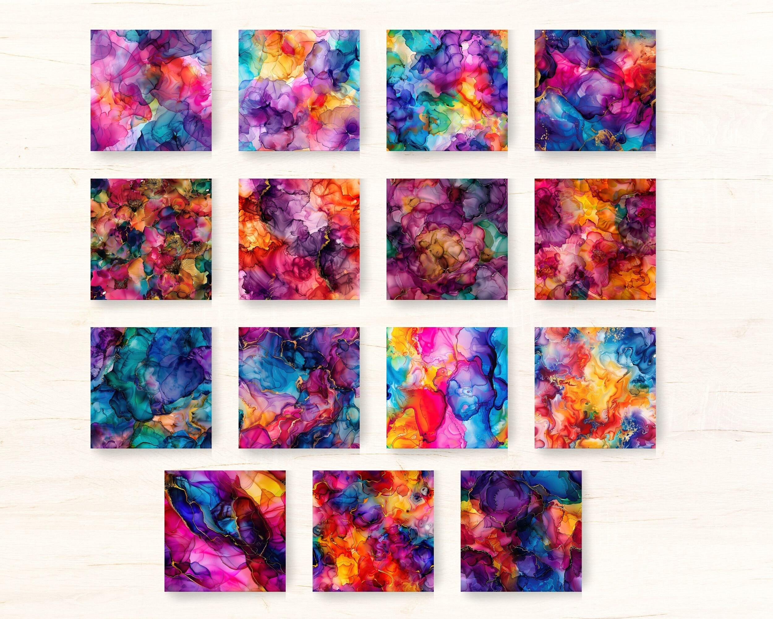 Alcohol Ink Abstract Digital Paper, Seamless Patterns, Alcohol Ink ...