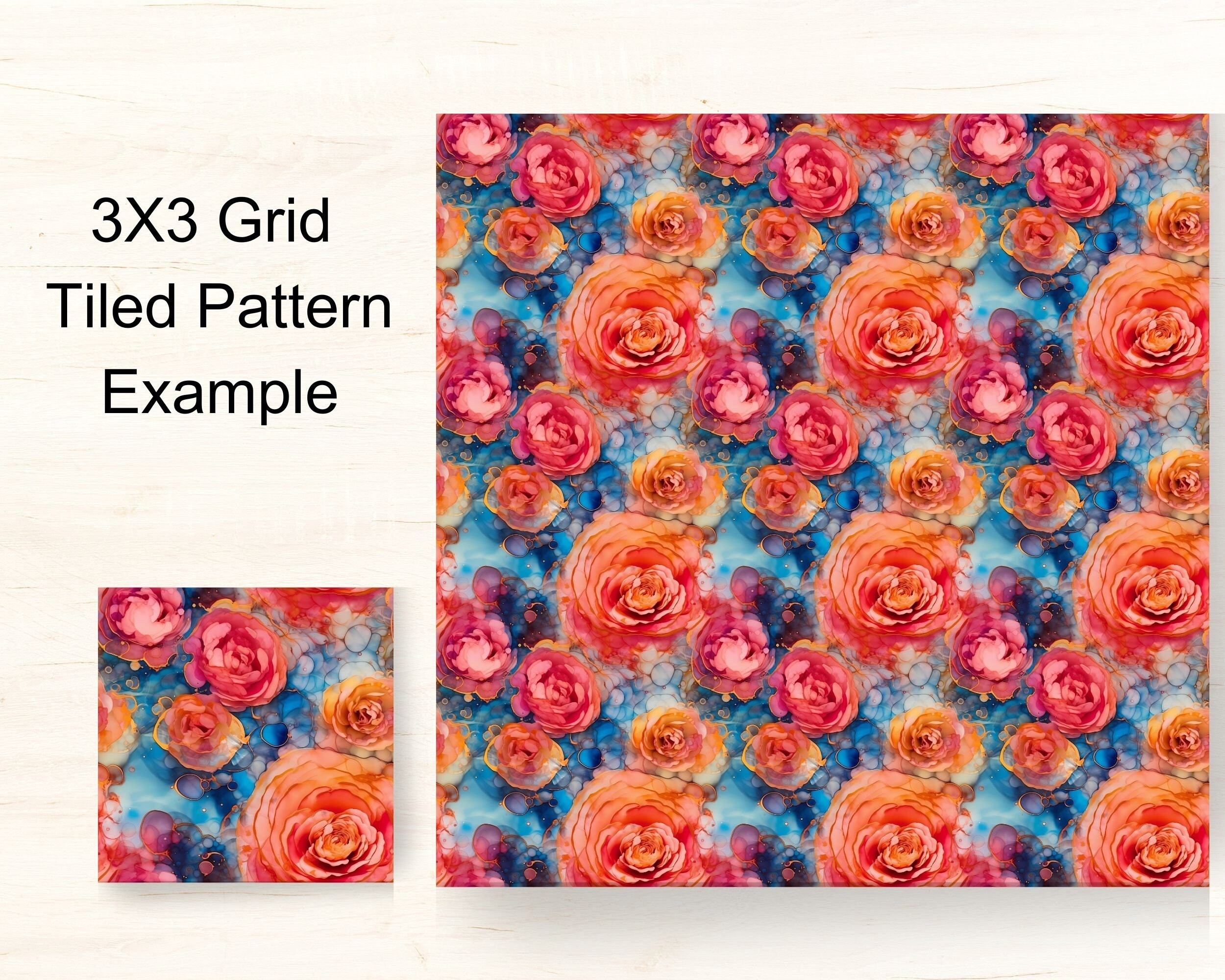 Alcohol Ink Flowers Digital Papers, Seamless Floral Patterns ...