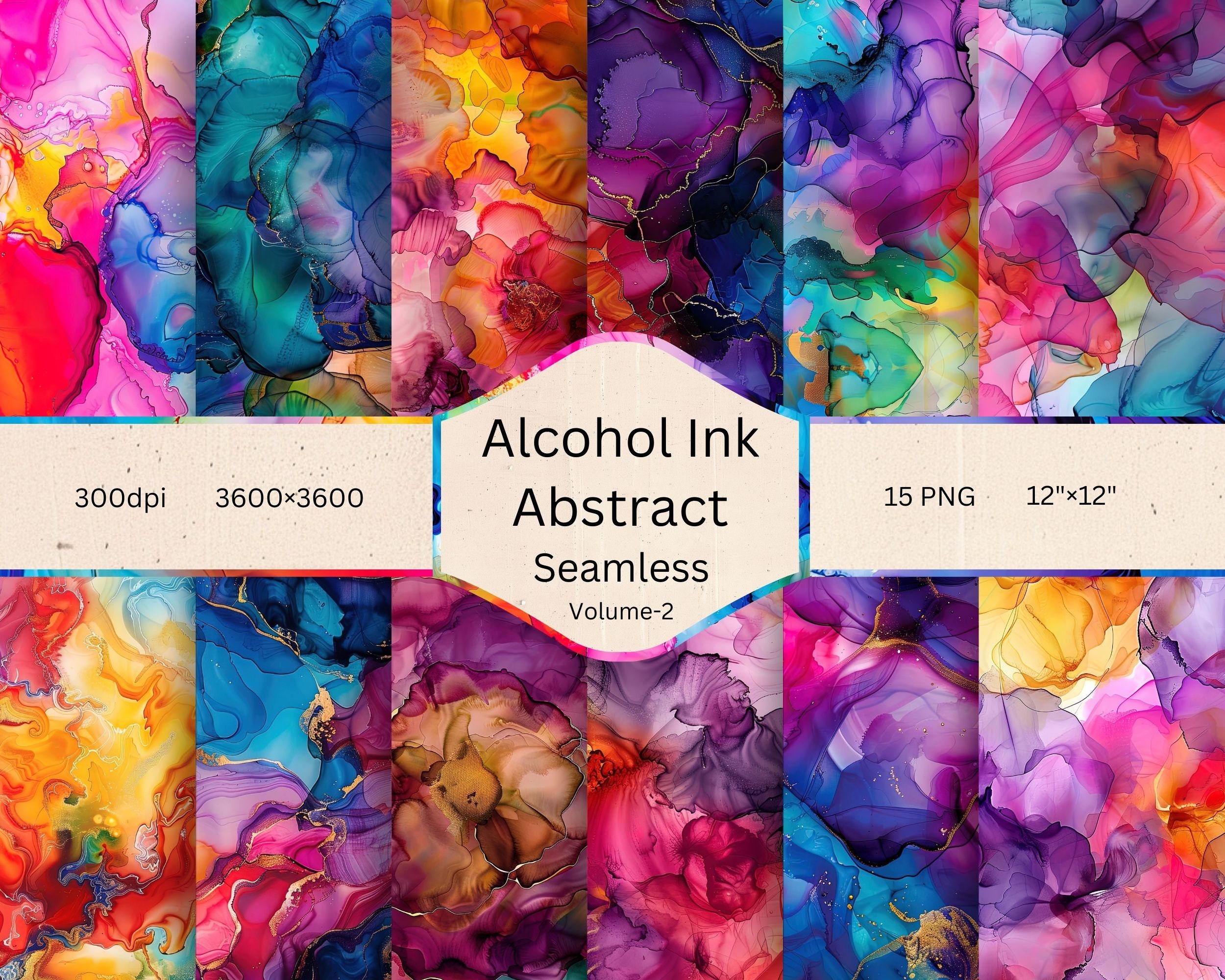 Alcohol Ink Abstract Digital Paper, Seamless Patterns, Alcohol Ink ...