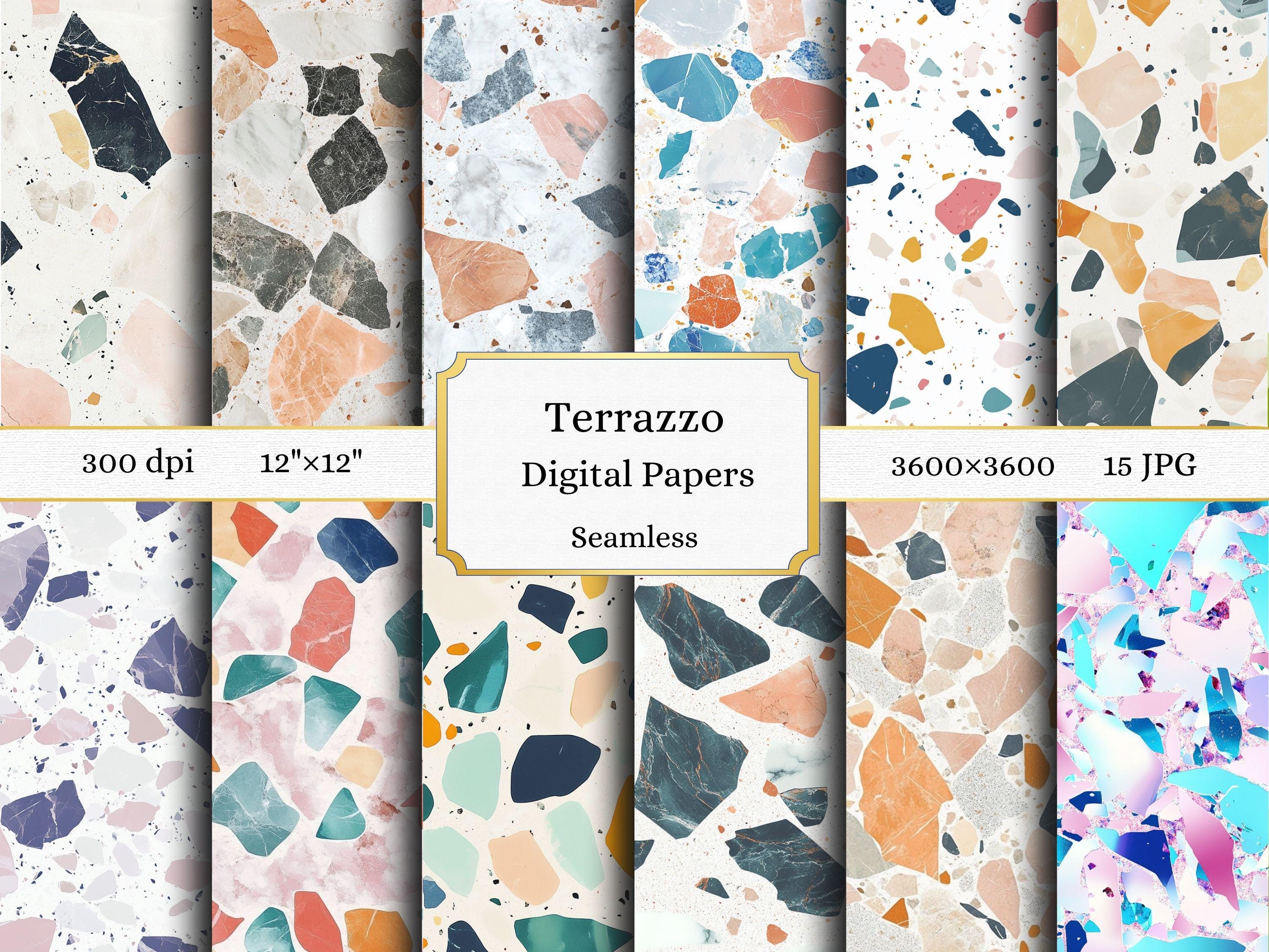 Terrazzo Texture Backgrounds, Seamless Terrazzo Digital Papers ...