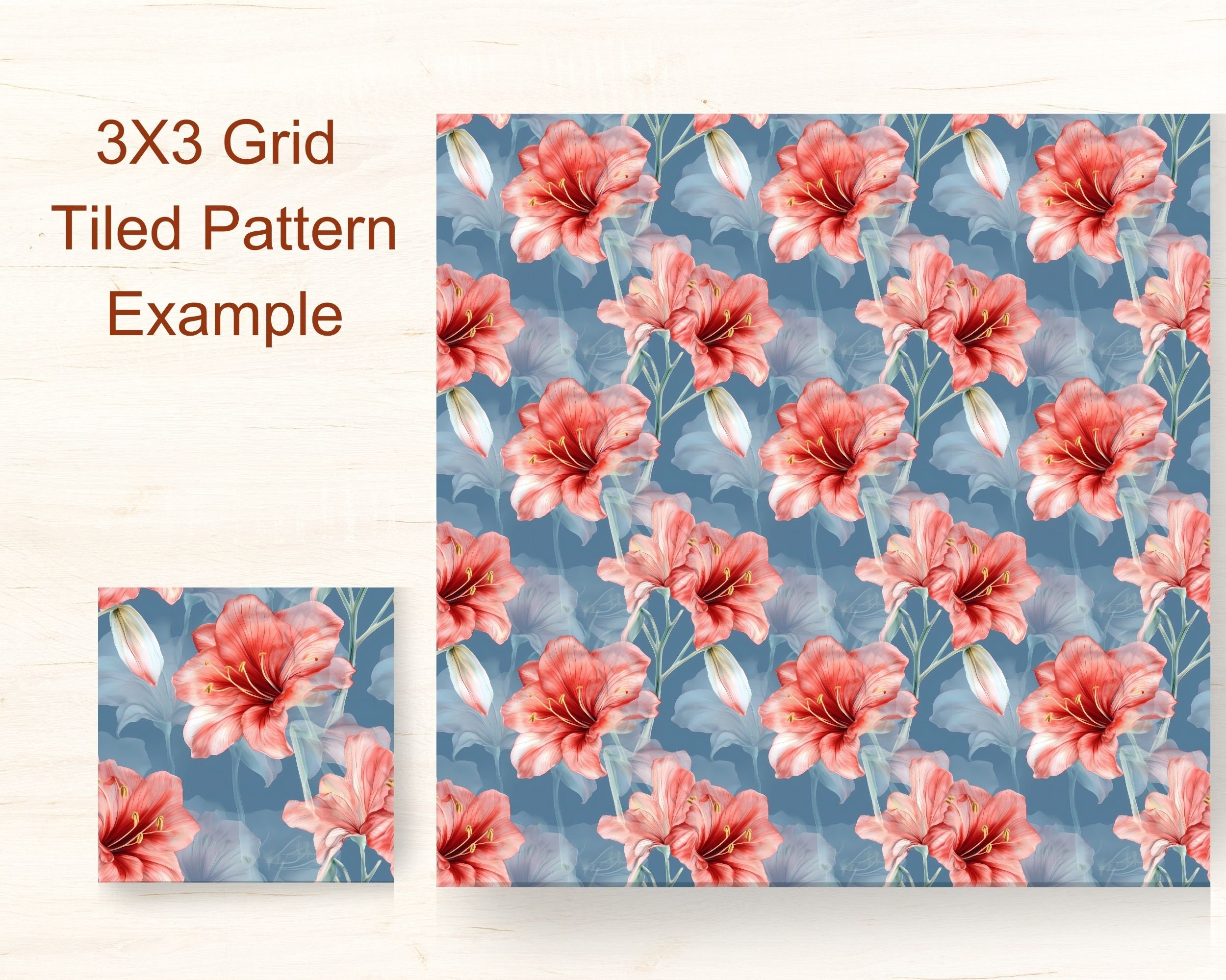 Flowers Pattern X-ray Style Digital Papers, Seamless Floral Digital ...