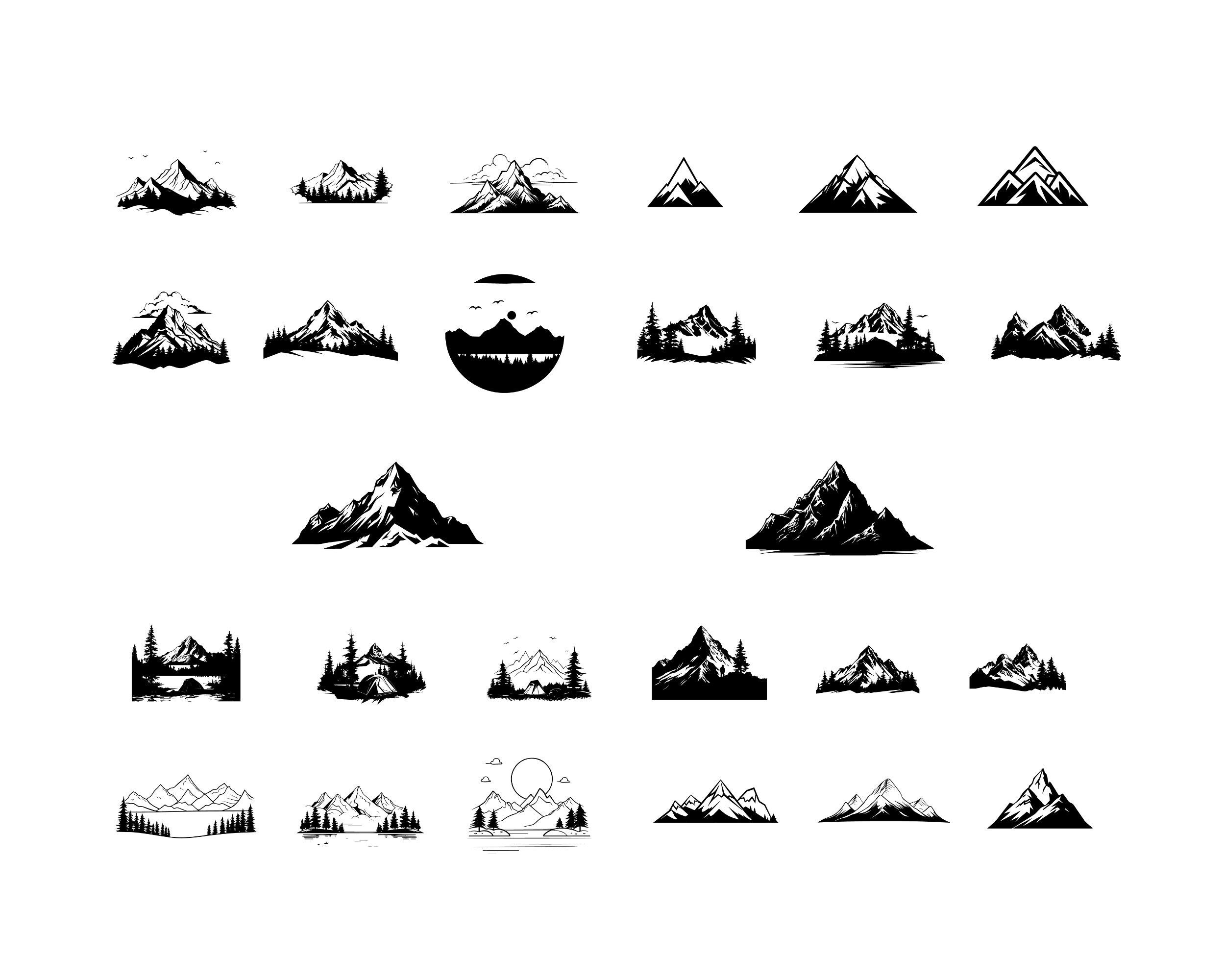 Mountains Themed SVG Collection, Adventure, Forest, Camping and Svgs ...