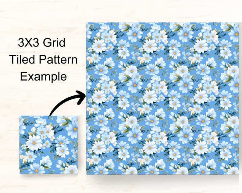 Blue Flowers Seamless Pattern, Blue Floral Pattern, Spring Blue Floral ...