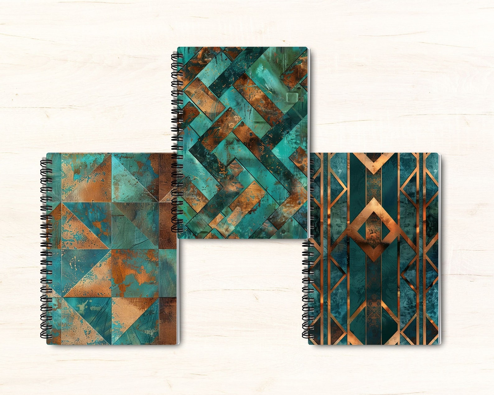 Teal and Copper Grunge Digital Papers, Distressed Seamless Patterns ...