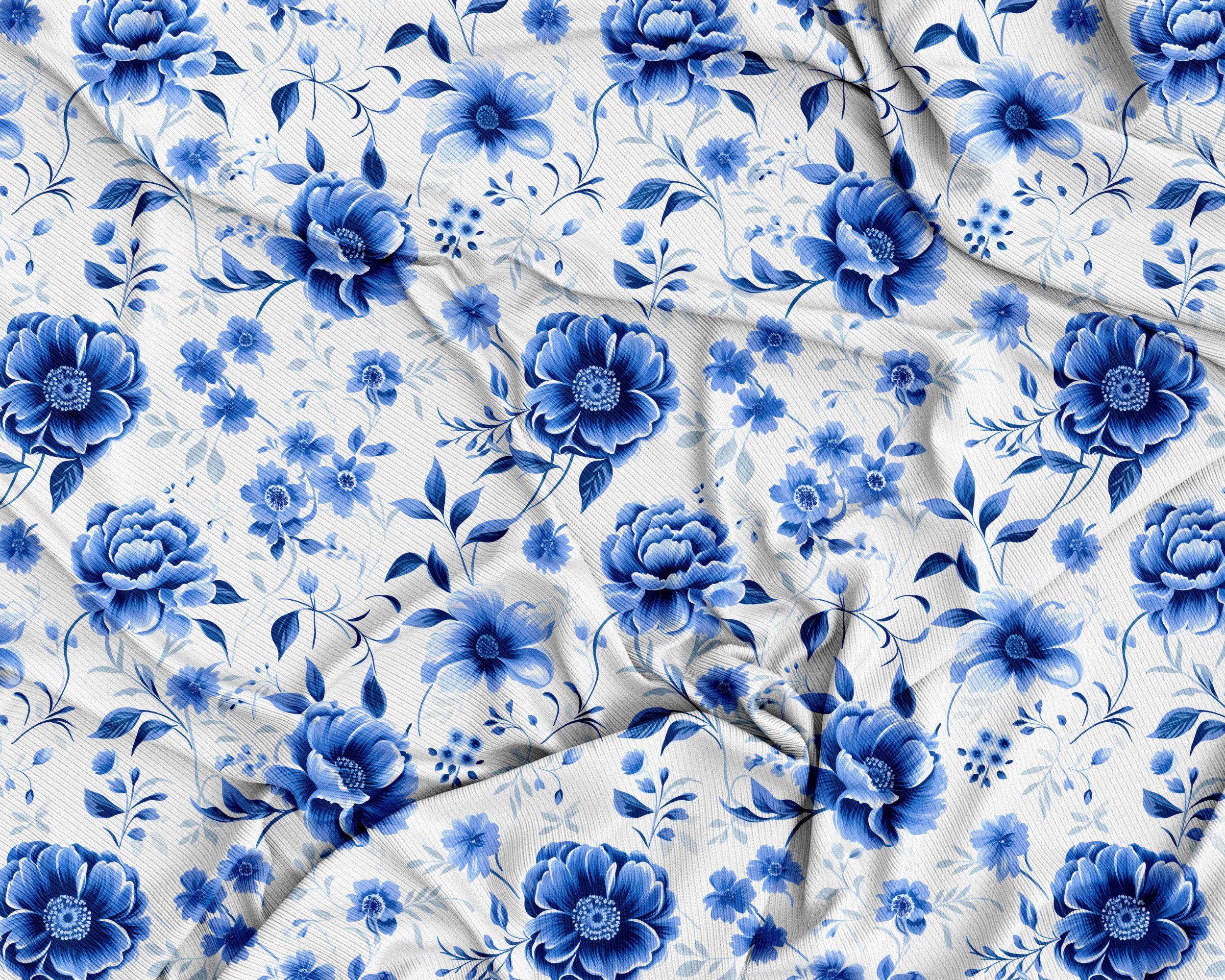 Blue Flowers Seamless Pattern, Blue Floral Pattern, Spring Blue Floral ...